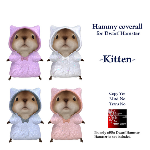 Second Life Marketplace - Ss.Hammy coverall (Kitten) 4 color